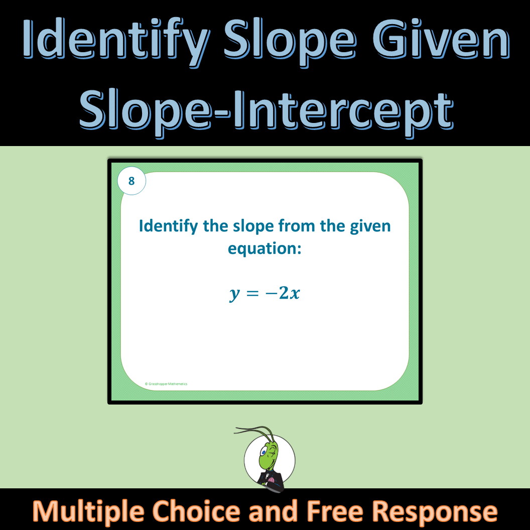 Slope Intercept Form Find Slope Algebra 1 Task Cards | Boom Cards ...
