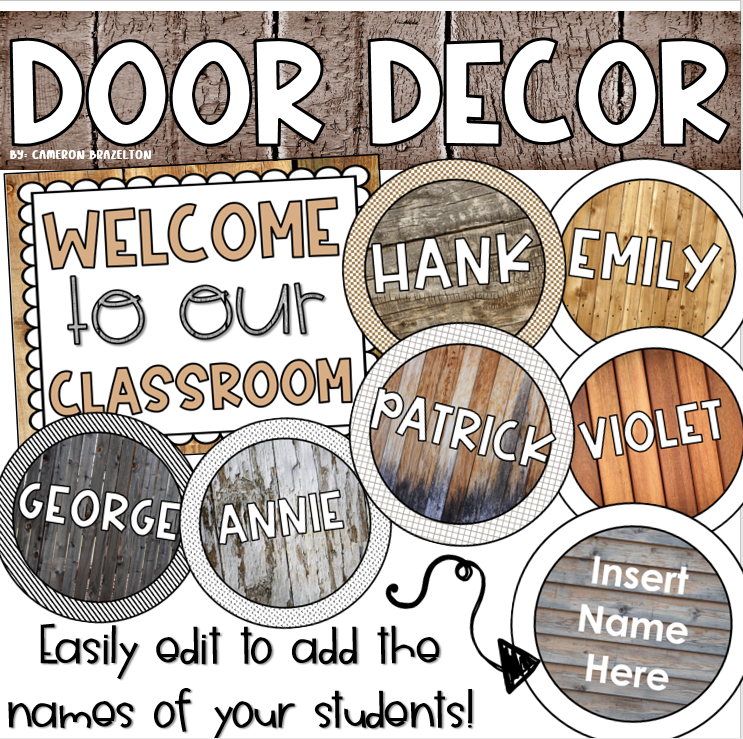 Back to School Door Display Bulletin Board Decoration Wood Rustic ...