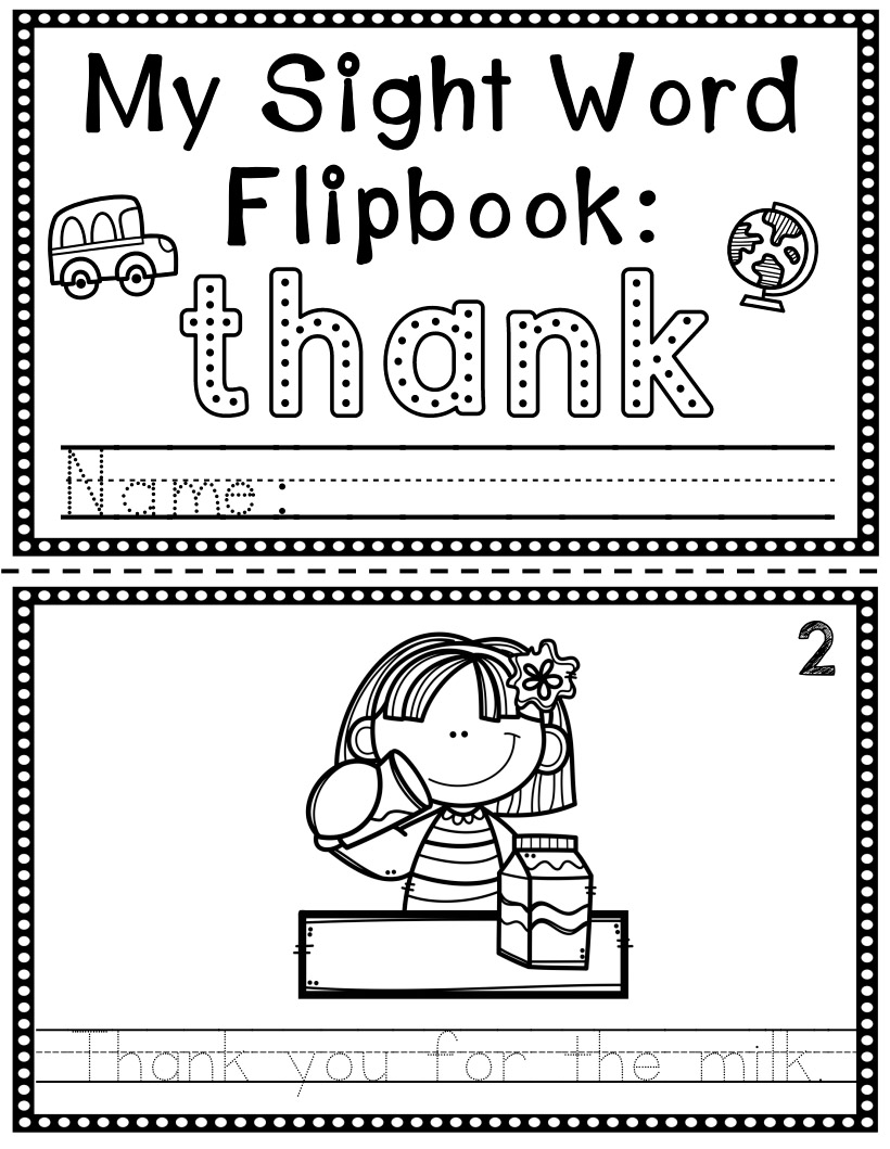 Sight Word Flip Book (Flipbook) - THANK | Made By Teachers