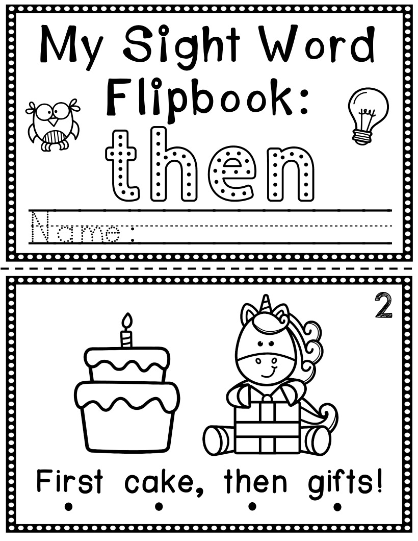 Sight Word Flip Book (Flipbook) - THEN | Made By Teachers