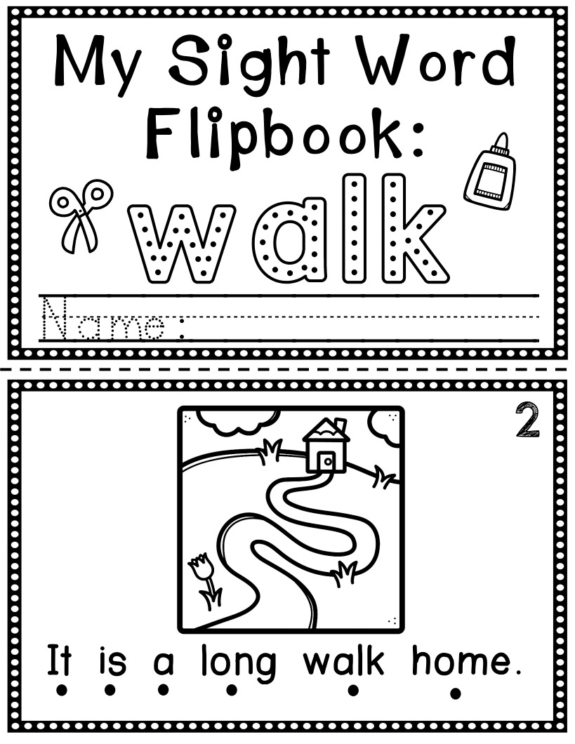 Sight Word Flip Book (Flipbook) - WALK | Made By Teachers