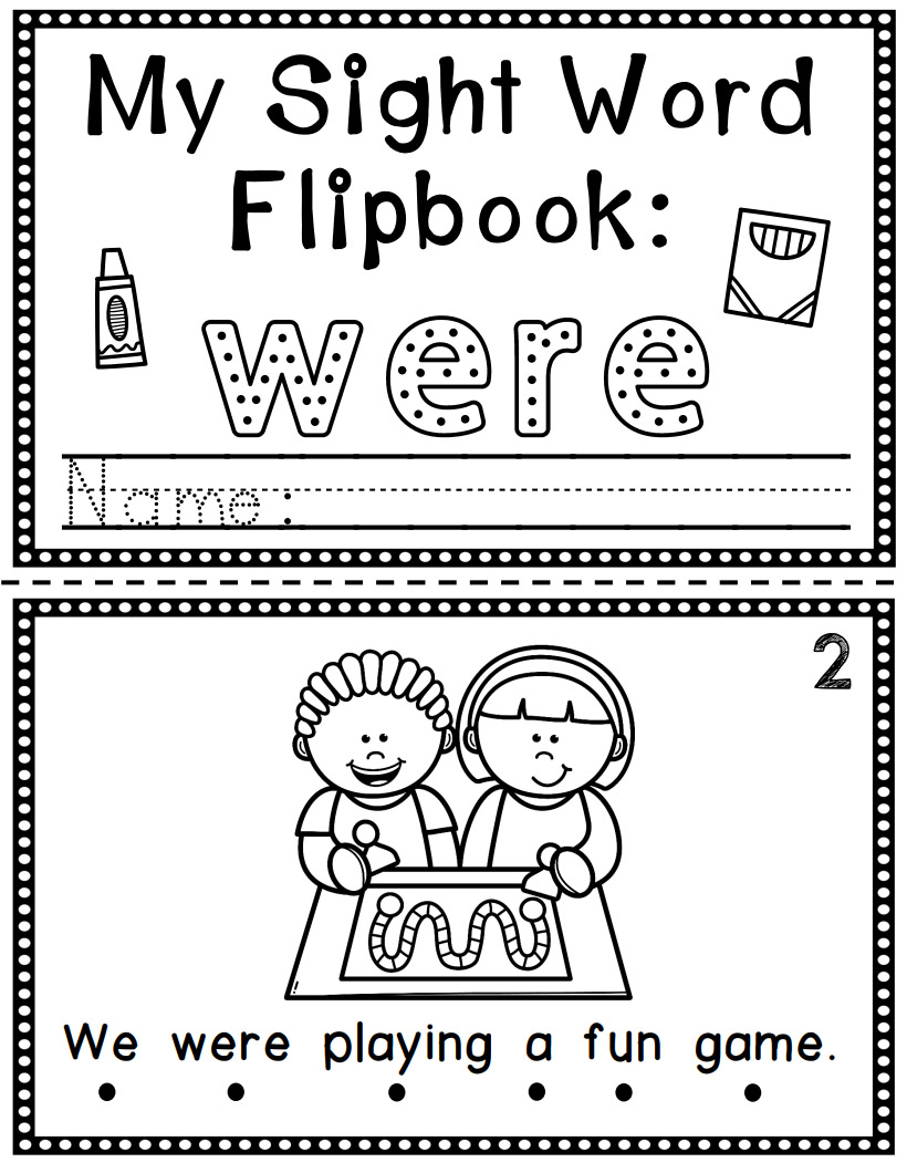 Sight Word Flip Book (Flipbook) - WERE | Made By Teachers