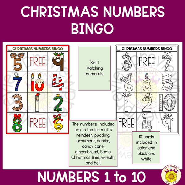Christmas Numbers 1 to 10 Bingo | Made By Teachers