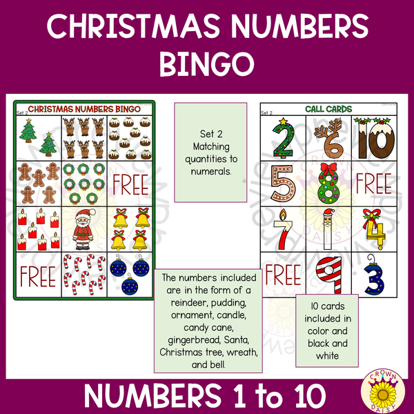 Christmas Numbers 1 to 10 Bingo | Made By Teachers