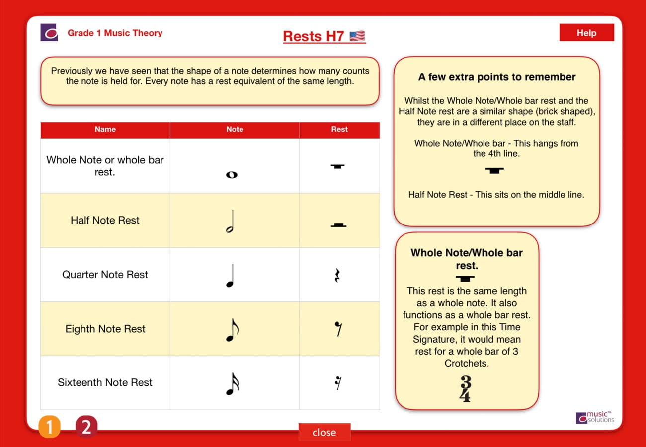 Beginner Music Theory Interactive and Printable 7. Rests US | Made By ...