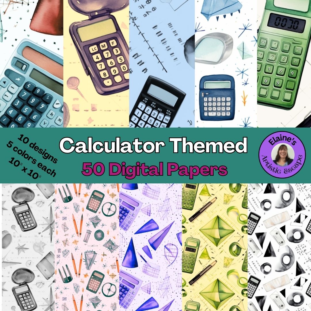 Calculator Themed Digital Paper | Made By Teachers