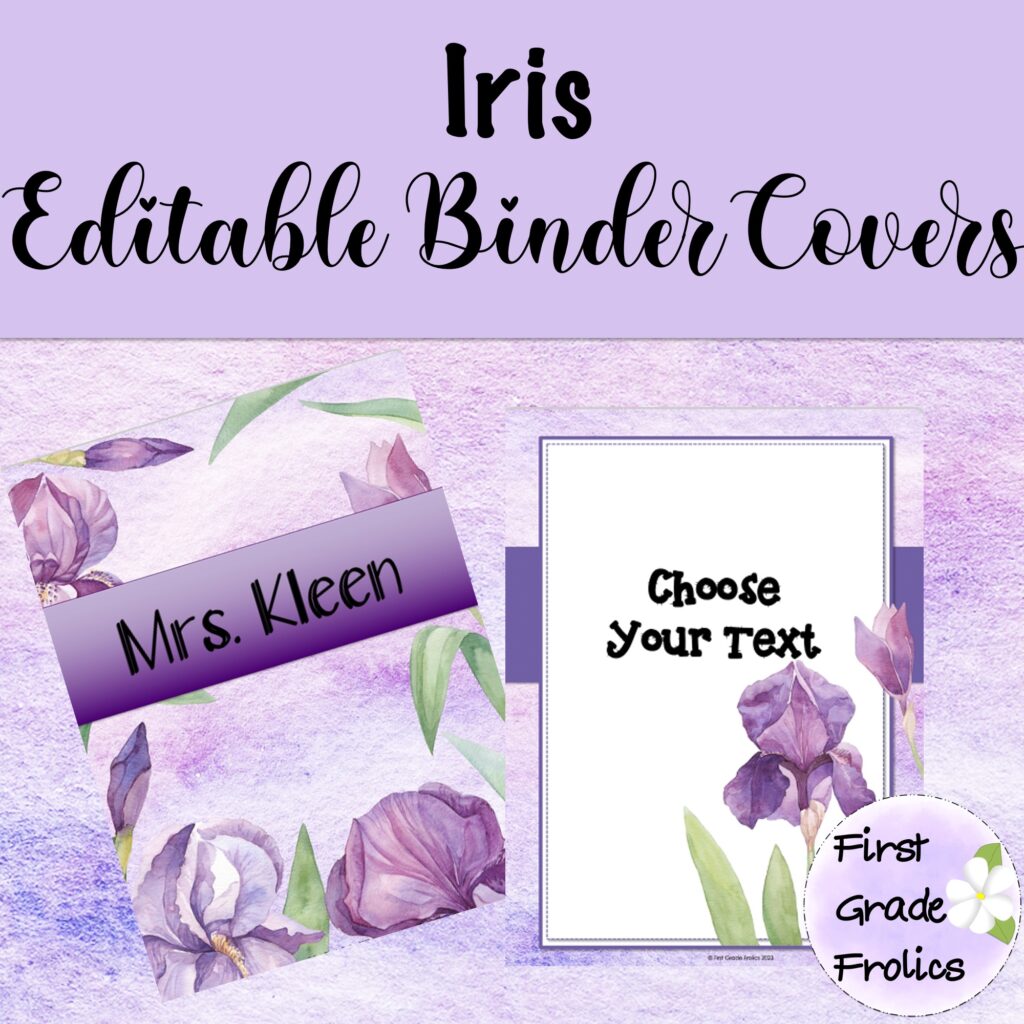 Iris Floral Binder Covers and Spines Editable - Made By Teachers