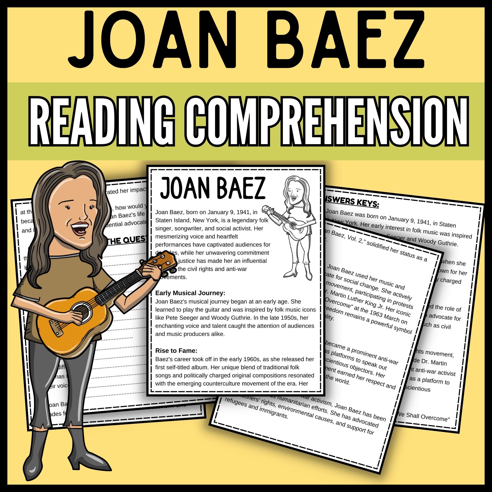 Joan Baez Reading Comprehension Passage & Questions - Hispanic Heritage ...