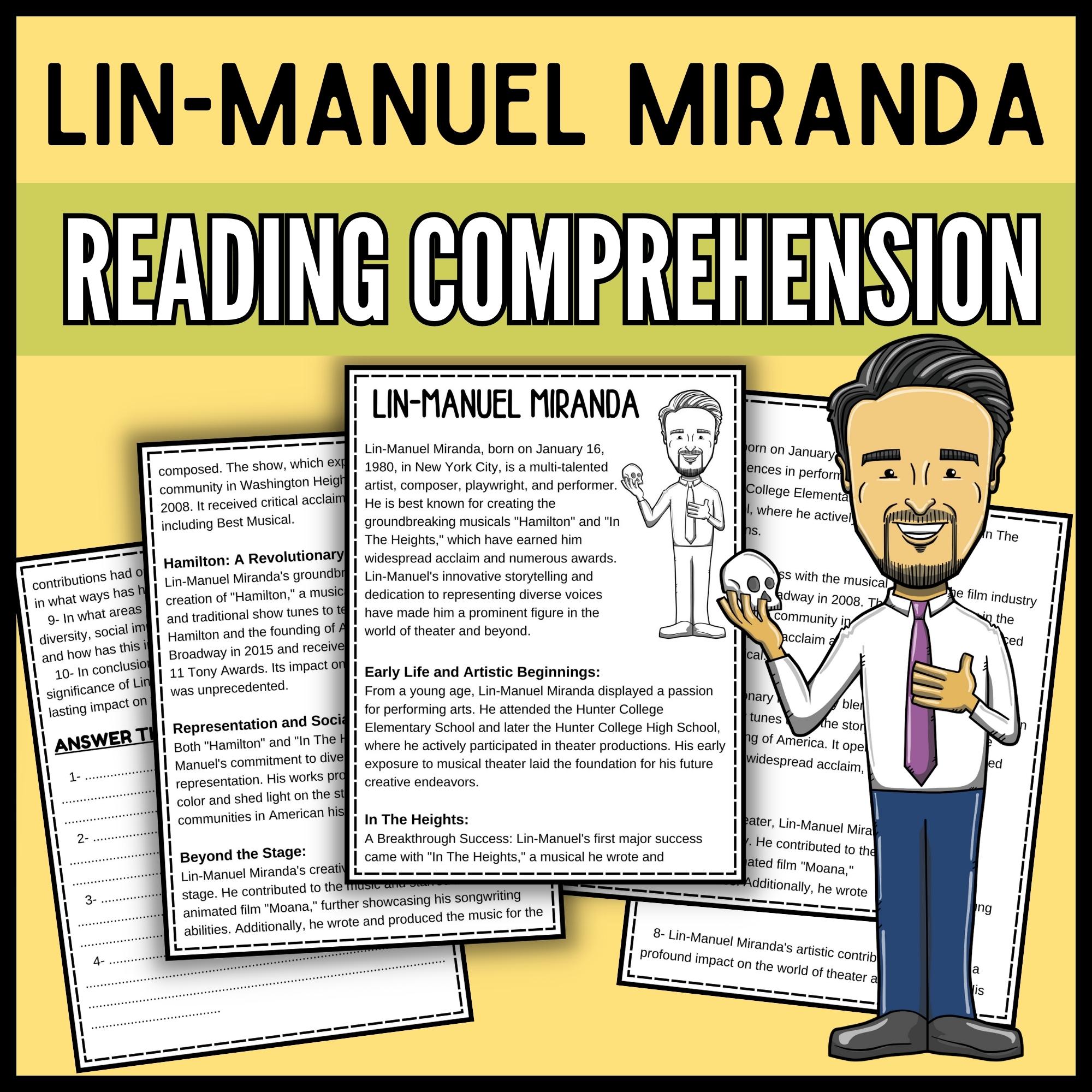 Lin-Manuel Miranda Reading Comprehension Passage - Hispanic Heritage ...