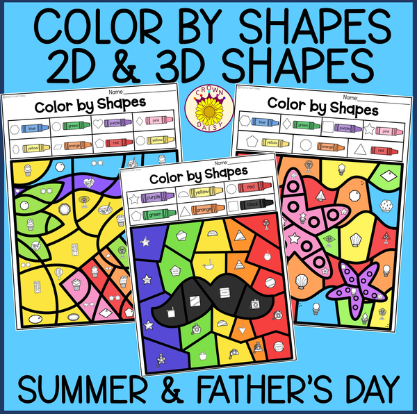Color by Shapes Summer and Father's Day Theme | Made By Teachers