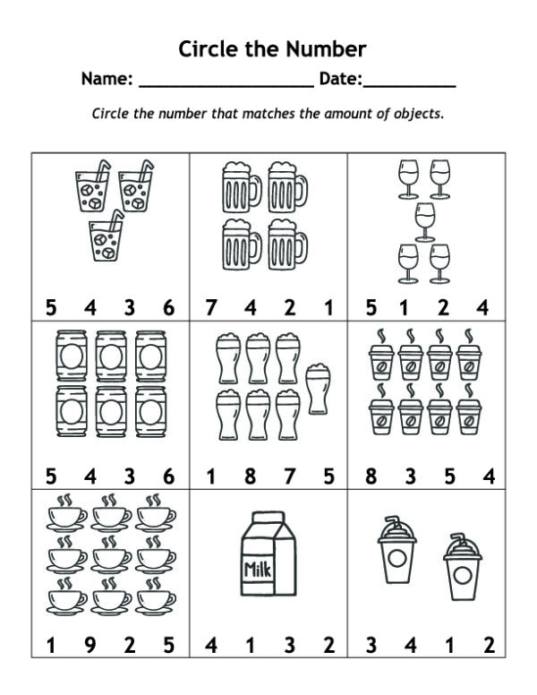 Circle the Number Math Worksheet: Fun & Effective Practice 4 Number ...