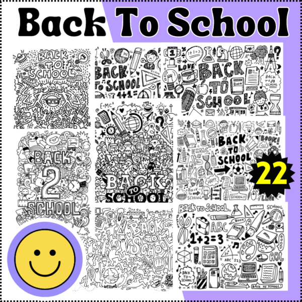Back To School Doodle Coloring Pages-Fun Packet Worksheets-Busy Work ...