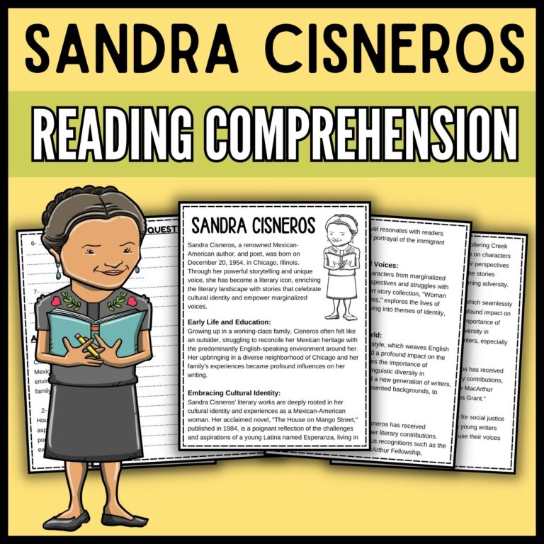 Sandra Cisneros Reading Comprehension Passage - Hispanic Heritage Month ...