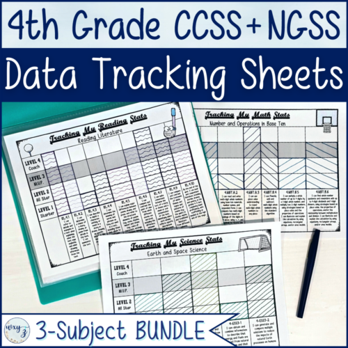 Student Data Tracking Sheets for 4th Grade CCSS + NGSS - Sports Themed ...