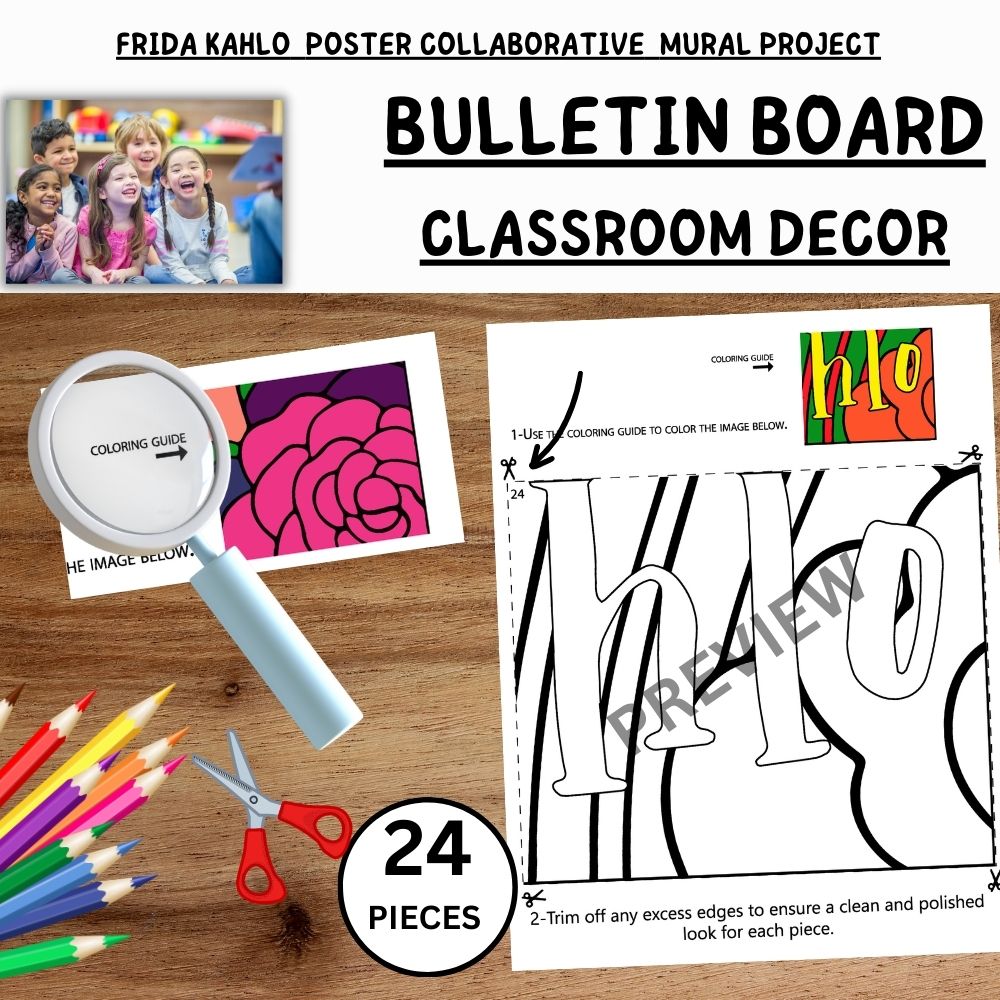 Frida Kahlo Collaborative Poster Mural Project - Hispanic Heritage ...