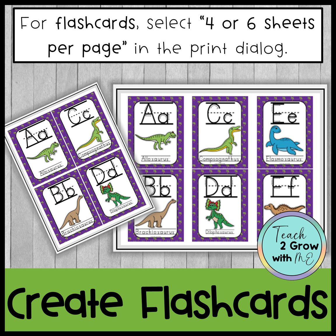 Alphabet Posters Dinosaurs A-Z Palm Trees with Purple Border Classroom ...