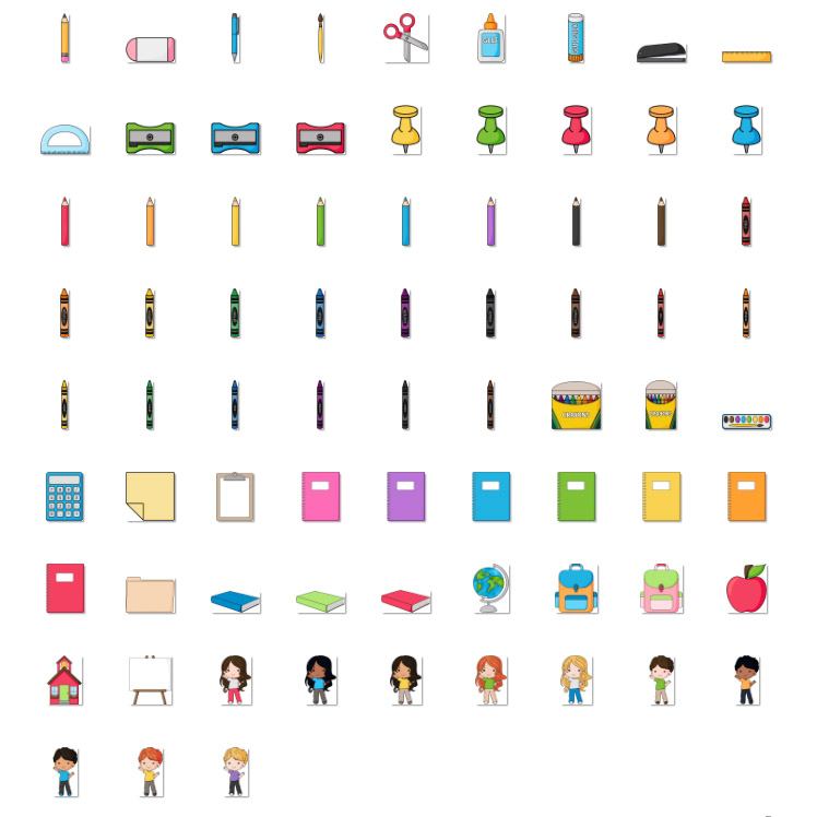 Back to School Clipart and Digital Paper Bundle - Commercial Use OK ...