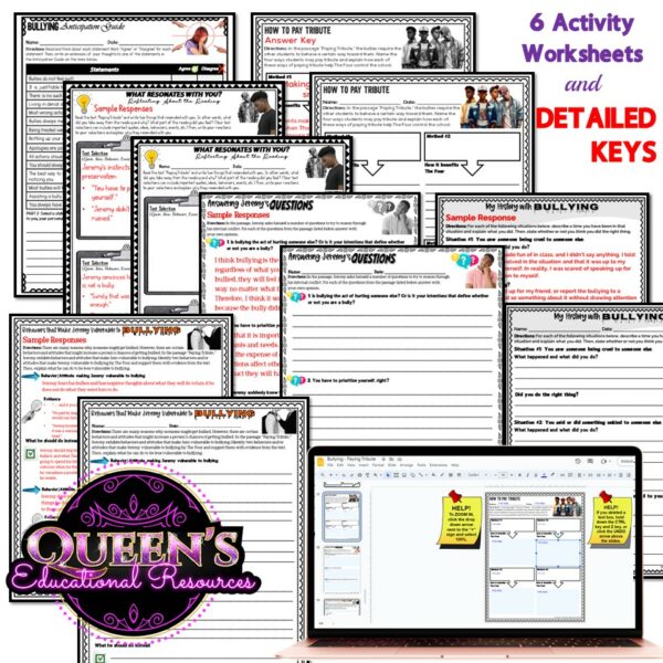 Bullying Reading Passage and Activities | Bullying | Anti bullying ...