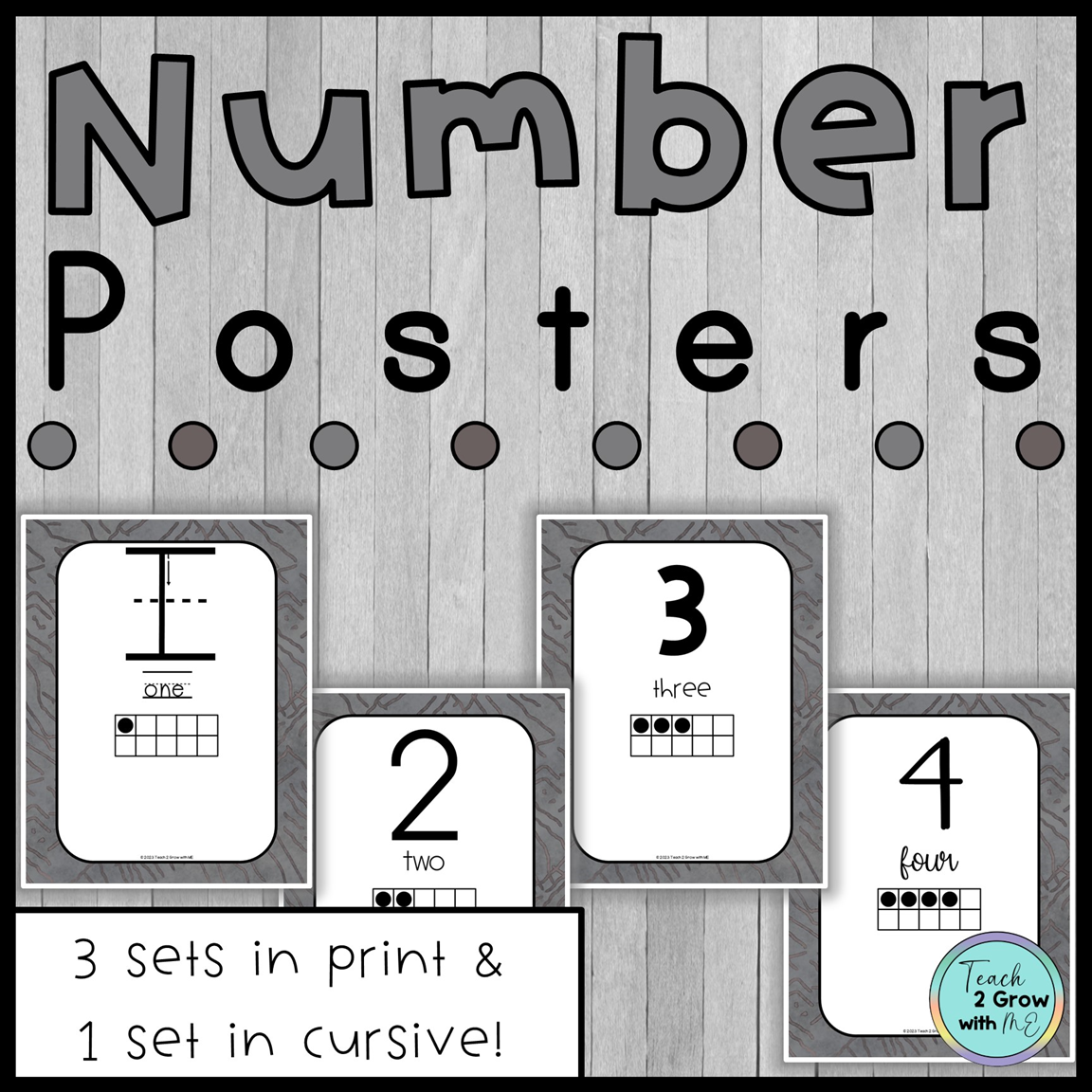 Number Posters 0-30 with Ten Frames Zoo Animal Elephant Print Classroom ...
