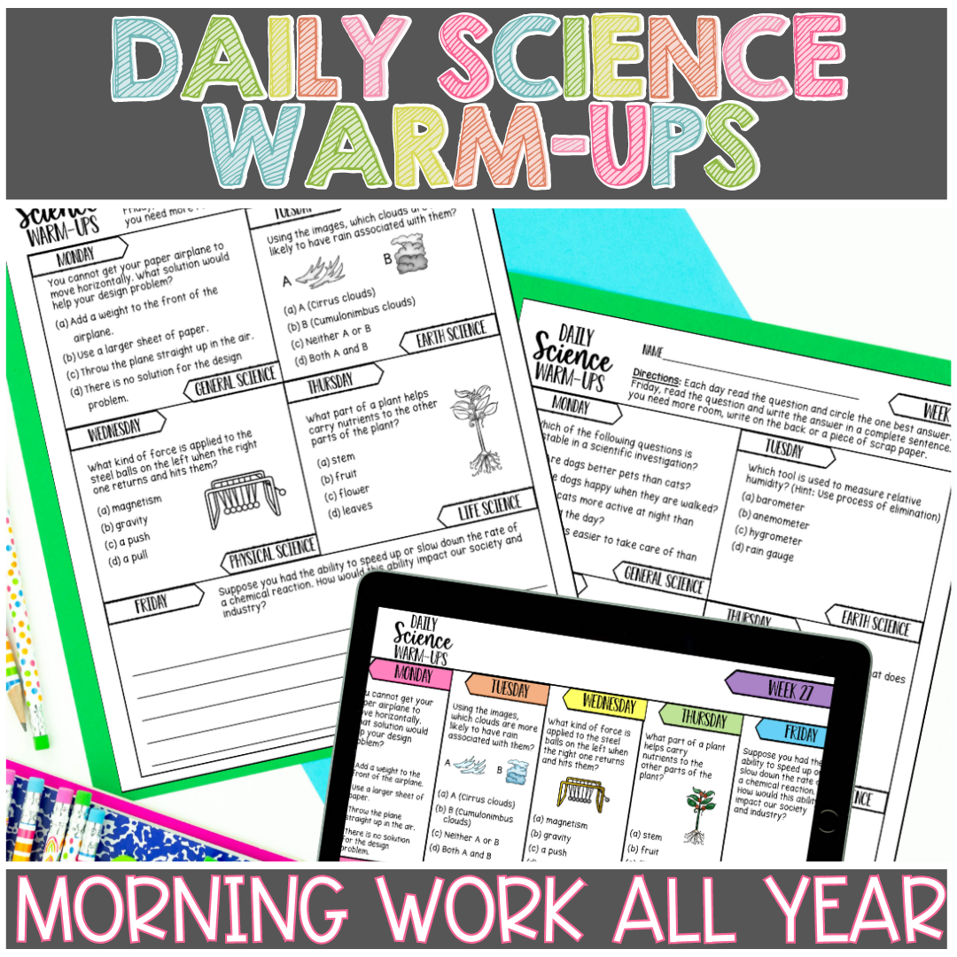 Daily Science Warm-Ups for Science Morning Work | Made By Teachers