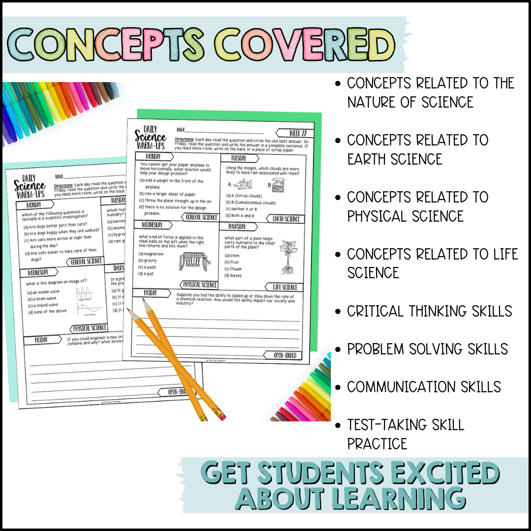 Daily Science Warm-Ups for Science Morning Work | Made By Teachers
