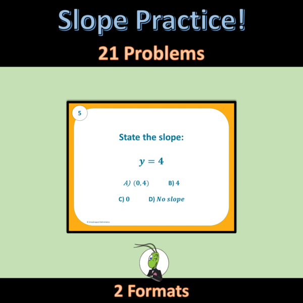 Slope Given Graph, Slope Intercept Form and 2 Points | Boom Task Cards ...
