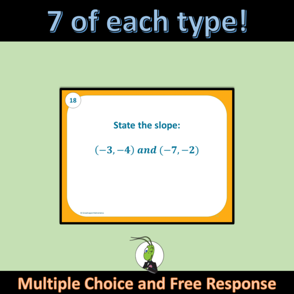 Slope Given Graph, Slope Intercept Form and 2 Points | Boom Task Cards ...