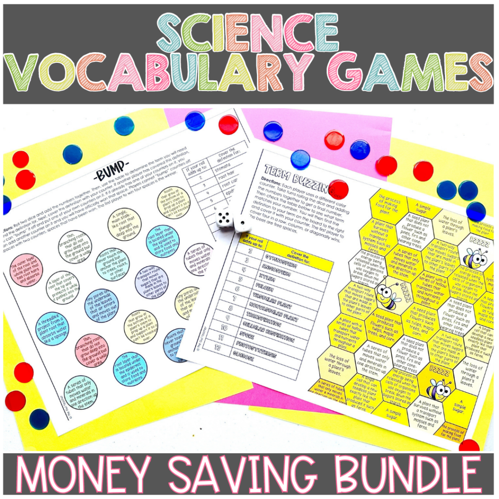 Science Vocabulary Games Growing Bundle | Made By Teachers
