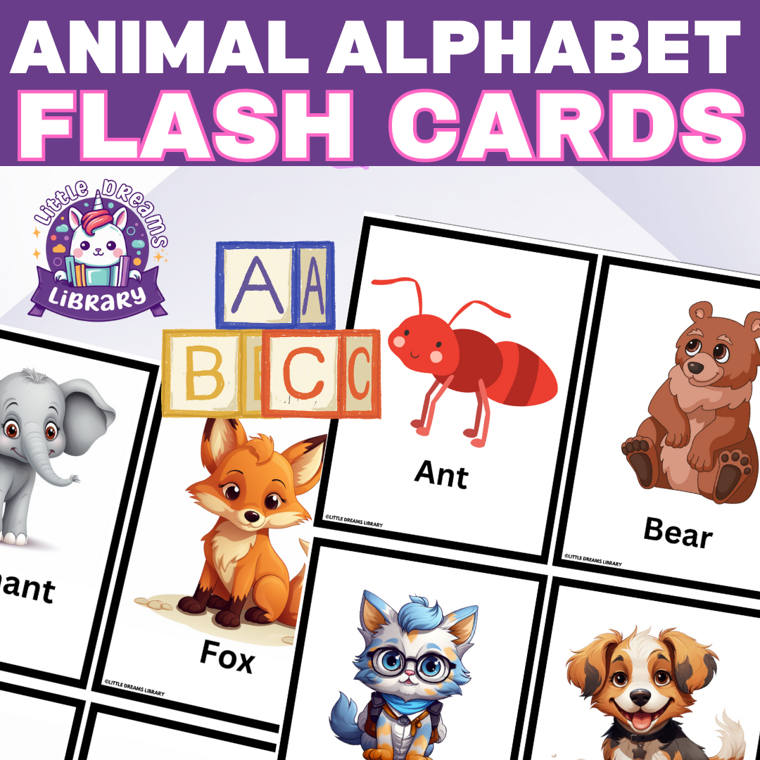 Cartoony Animals Alphabet Flash Cards: Fun Learning for PreK-3rd ...
