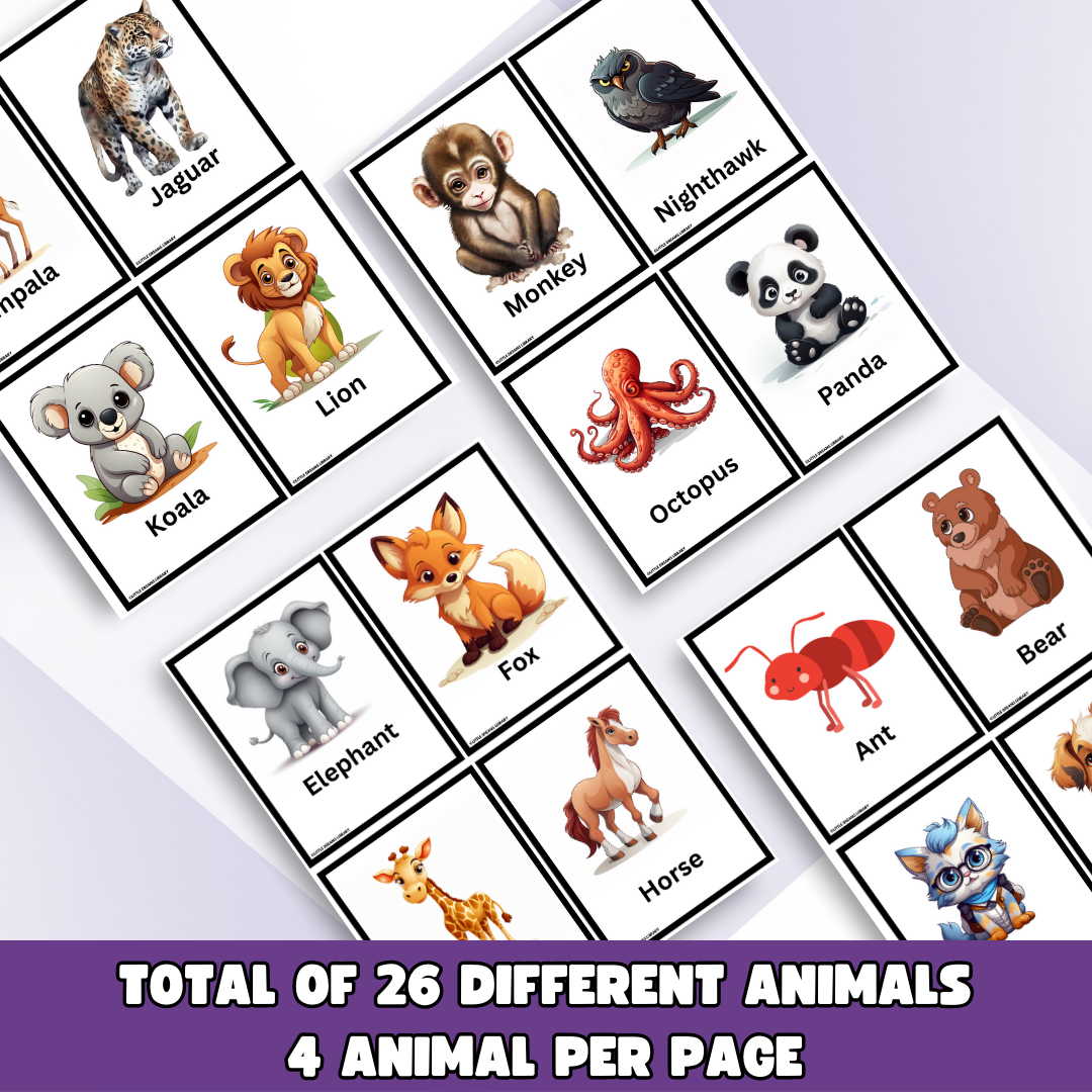 Cartoony Animals Alphabet Flash Cards: Fun Learning for PreK-3rd ...