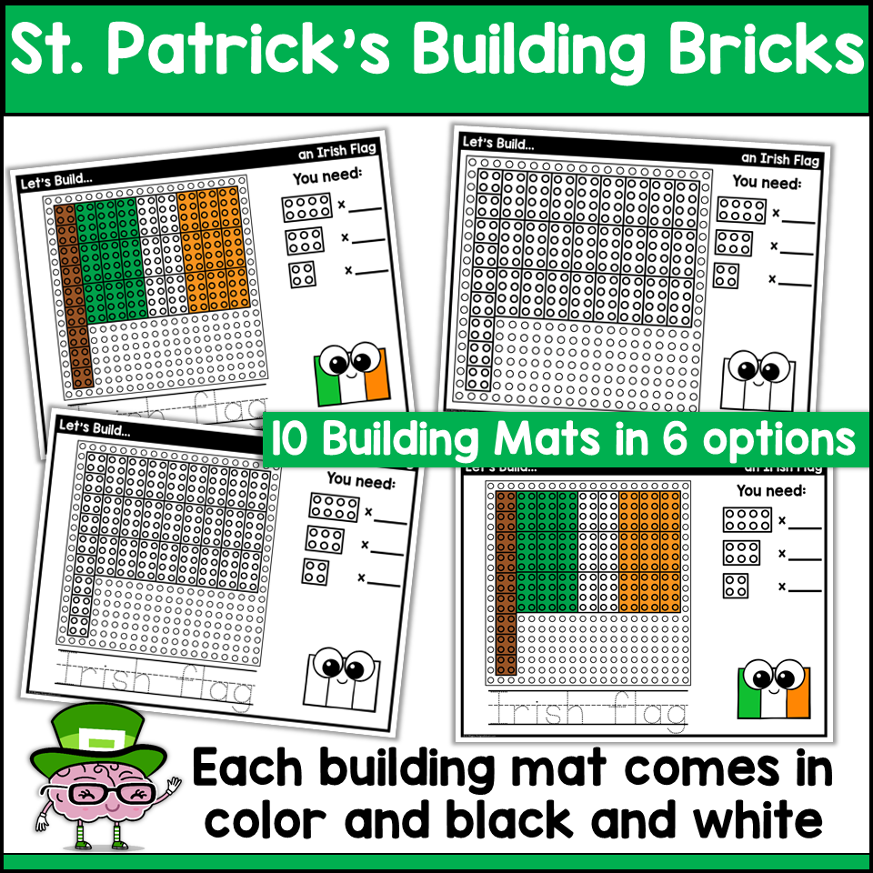 Let's Build - St. Patrick March Building Brick Block Mats Fine Motor ...