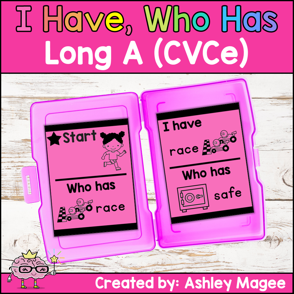 I Have Who Has Long A Words (CVCe) Phonics Game Activity for Practice ...