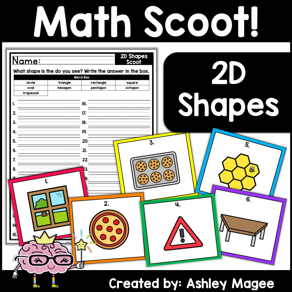 Math Scoot! 2D Shape Activity Game Center Identify Real World Shapes ...