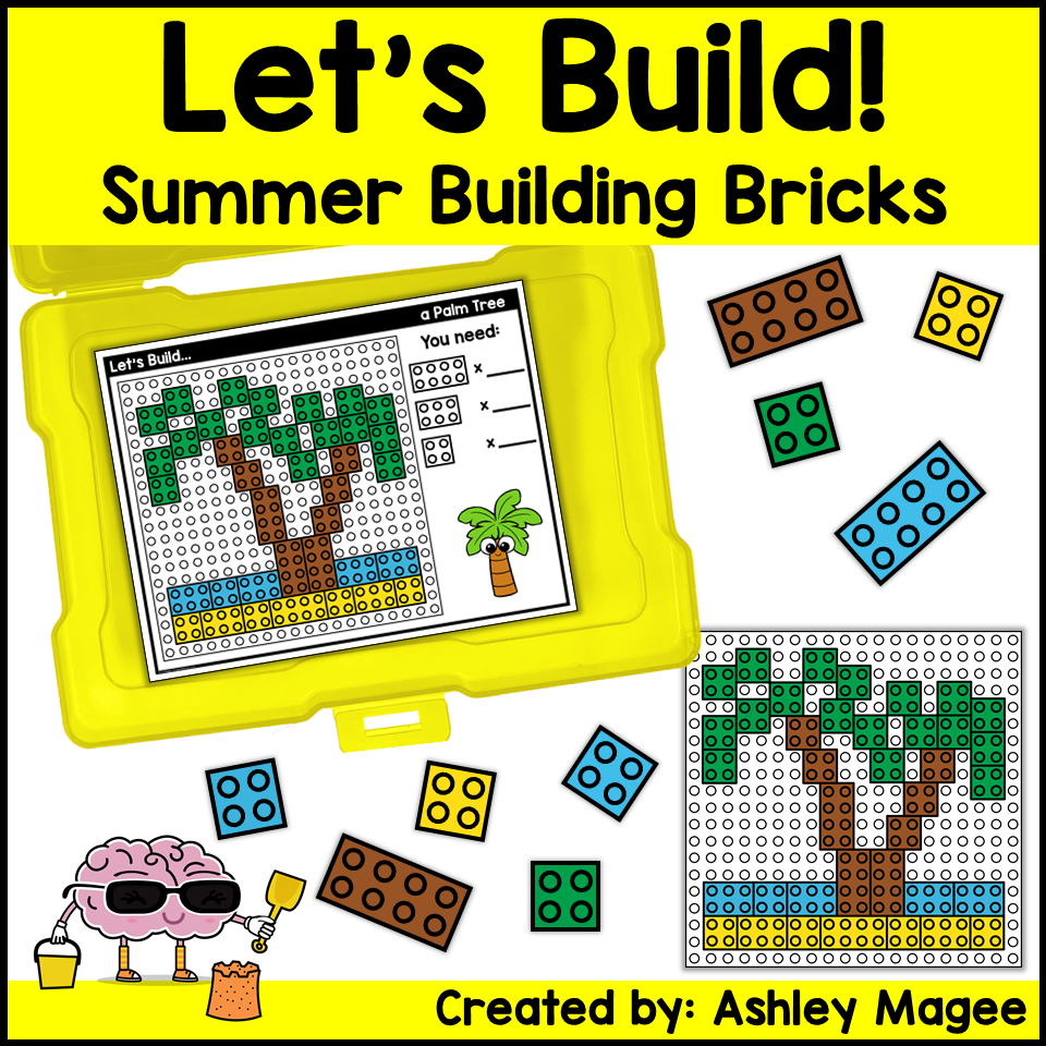Let's Build - Summer Building Brick Block Mats Fine Motor Center | Made ...