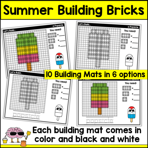 Let's Build - Summer Building Brick Block Mats Fine Motor Center - Made ...