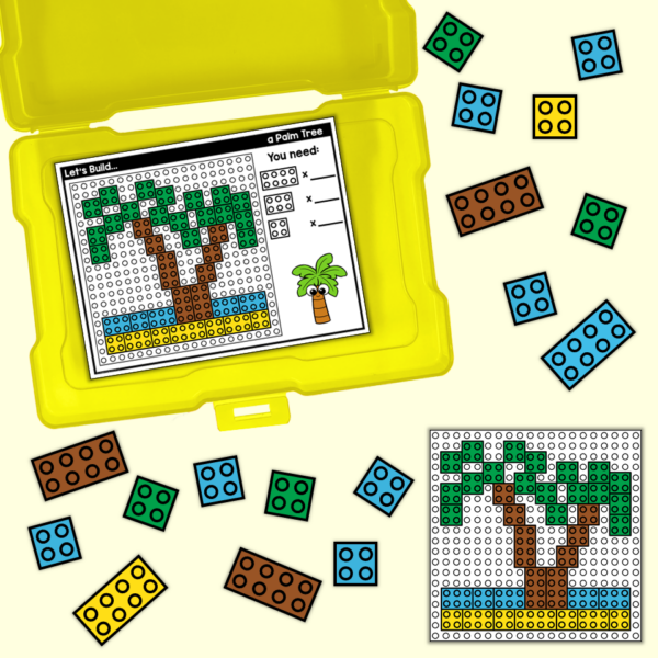 Let's Build - Summer Building Brick Block Mats Fine Motor Center - Made ...