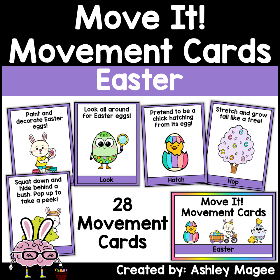 Move It! Movement Cards Easter themed Brain Breaks for Gross Motor ...