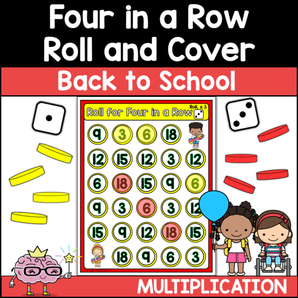 Back to School Four in a Row Multiplication Game Math Center Activity ...