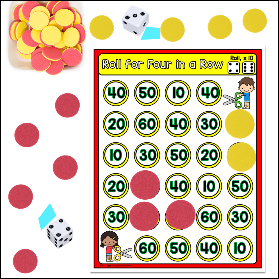 Back to School Four in a Row Multiplication Game Math Center Activity ...