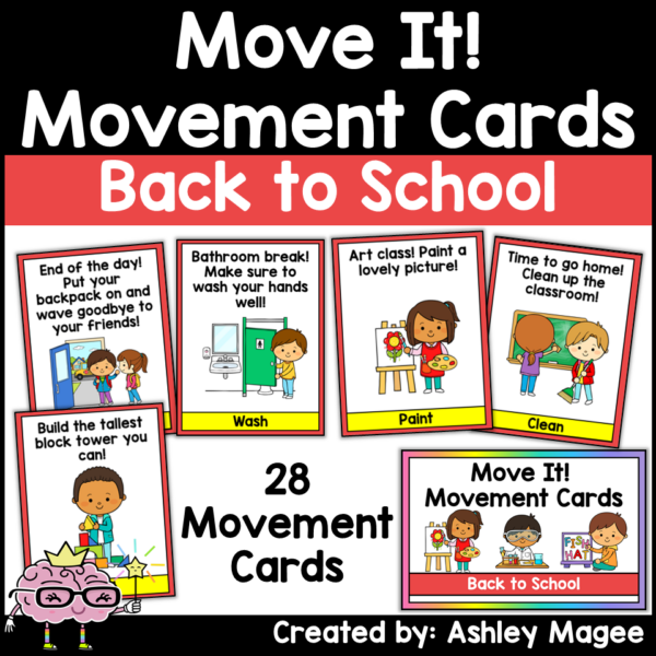 Move It! Movement Cards Back to School Themed Brain Breaks for Gross ...