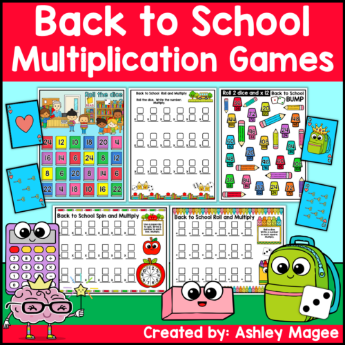 Back to School Multiplication Math Games: 1-12 Practice Activity Center ...