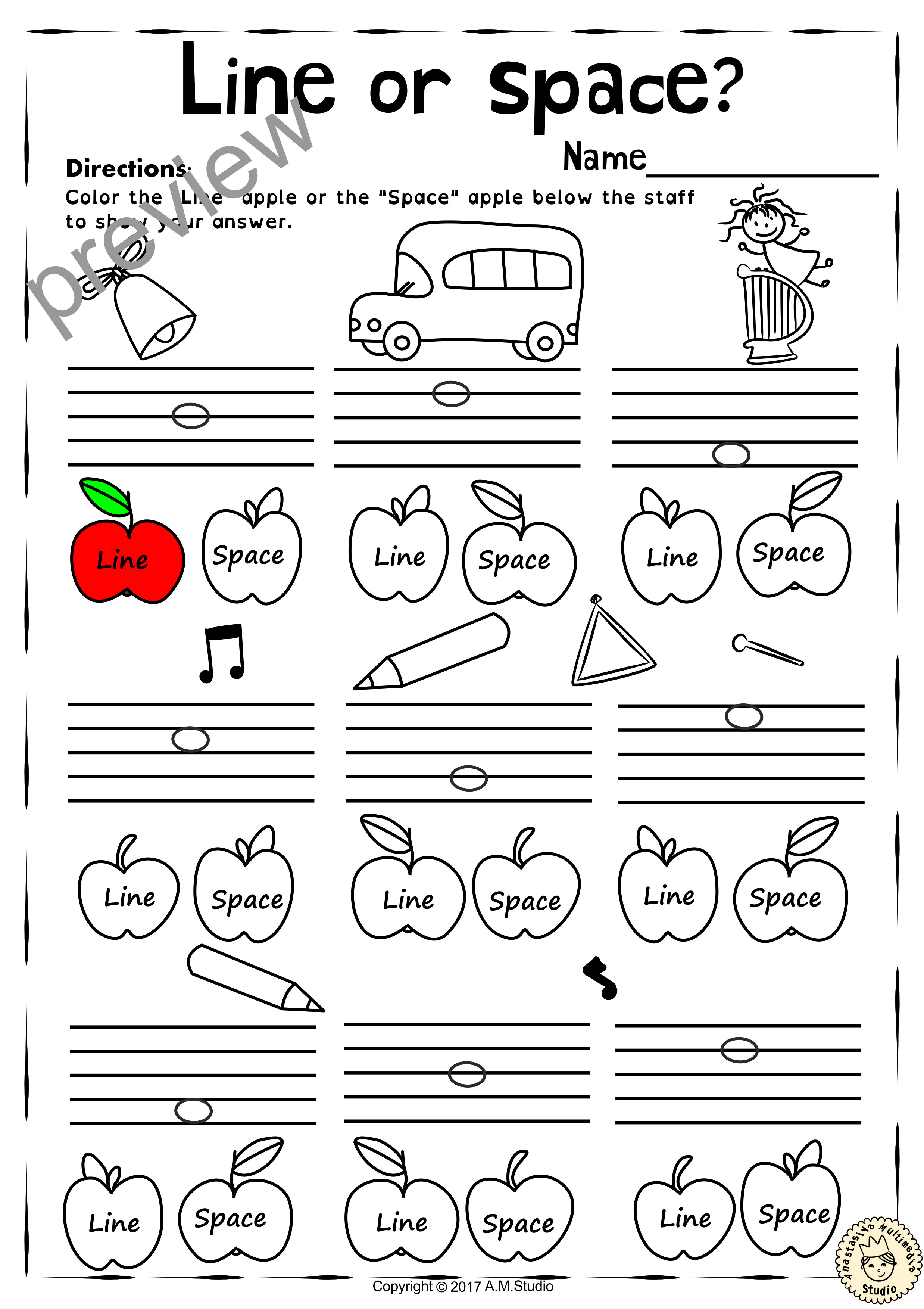 Lines and Spaces Music Worksheets for Back to School | Made By Teachers
