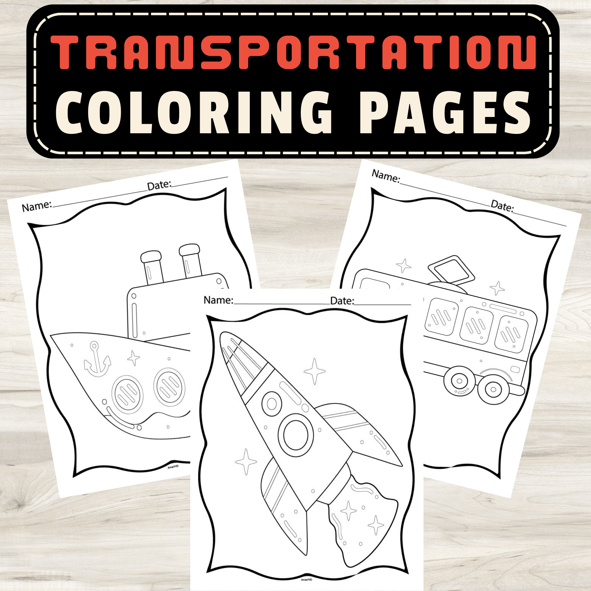 Different Transportation Coloring Pages