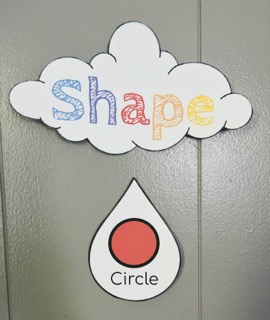 Rainbows & Clouds Classroom Shapes Raindrop Display / Circle Time ...