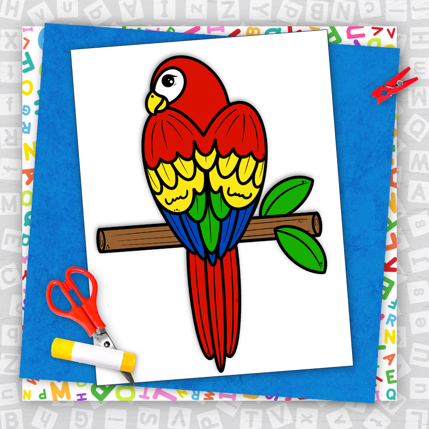 Parrot Craft | Zoo Animals | Rainforest Animals | Letter P | Made By ...