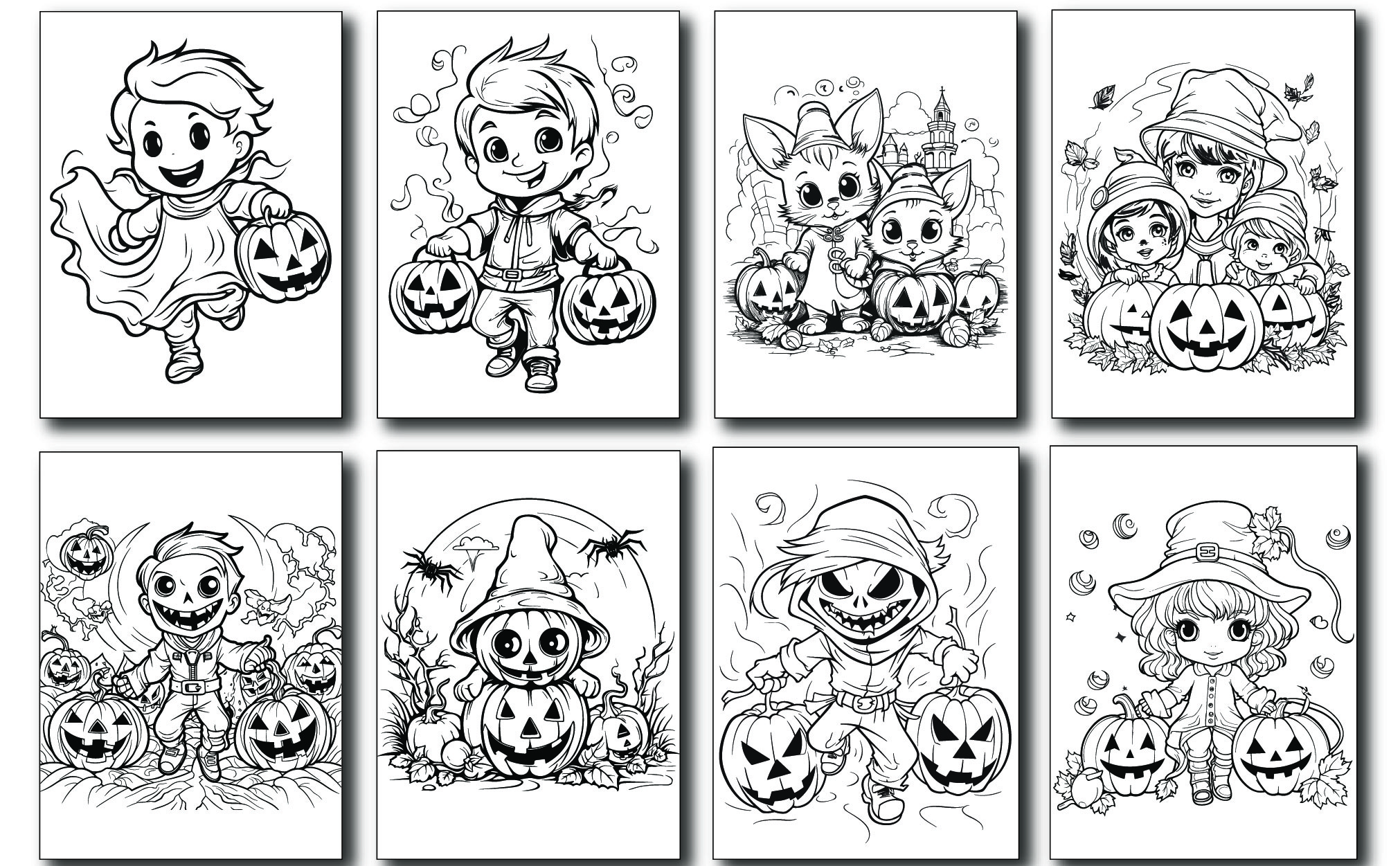 Halloween Coloring Book For Kids & Teens Cute Horror & Spooky ...