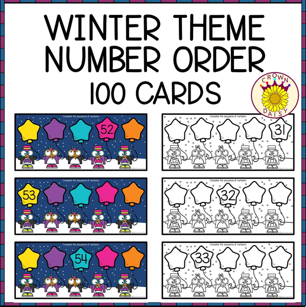 Number Sequence Cards to 100 for Winter | Made By Teachers