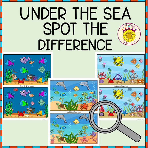 Under the Sea Spot the Difference Visual Perception Activities | Made ...