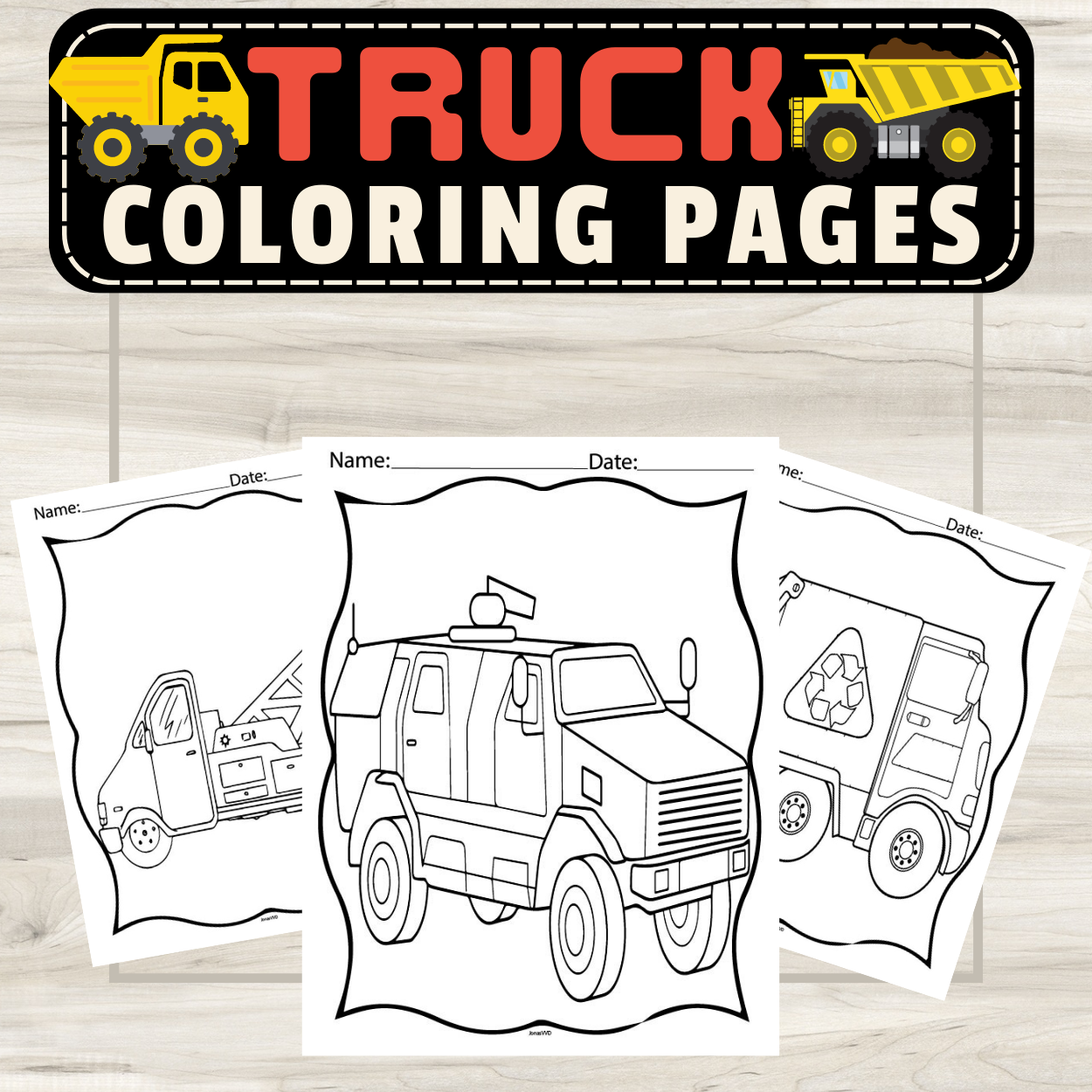 Truck Coloring Pages for Kids: 10 Mighty Machines to Color - Fun ...