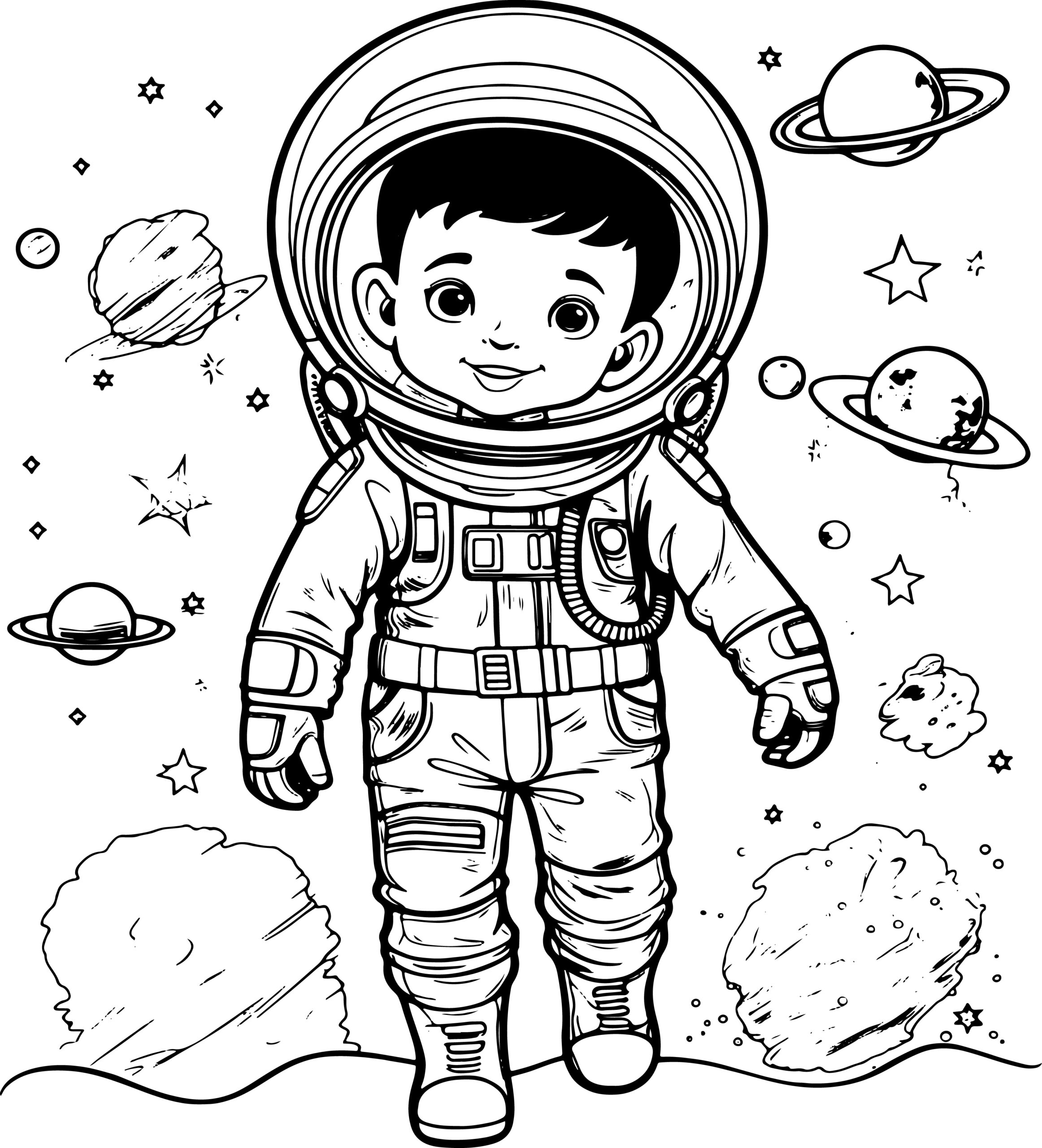 Space Coloring Book for Kids Who Love Outer Space 30 Coloring Pages of ...